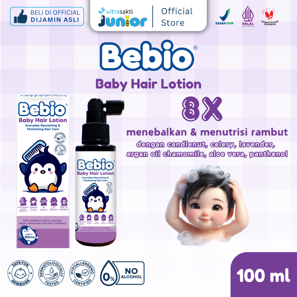 Jual BEBIO Hair Lotion - 100ml Perawatan Rambut Bayi | Shopee Indonesia