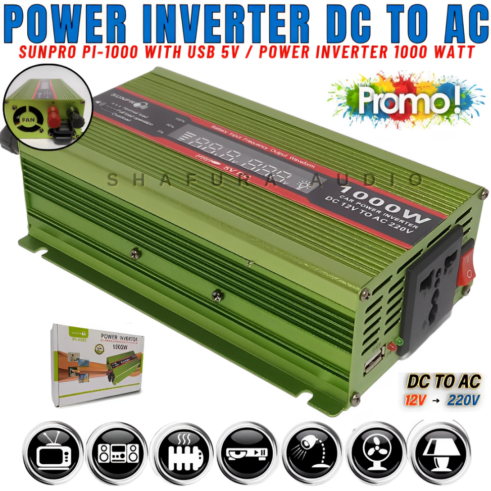 Jual Power Inverter Sunpro 1000w - Inverter Mobil 1000w 12v-24v Sda ...