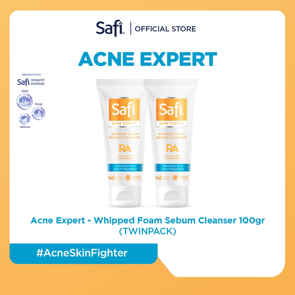 Jual SAFI Acne Expert Whipped Foam Sebum Cleanser 100g - TWINPACK ...
