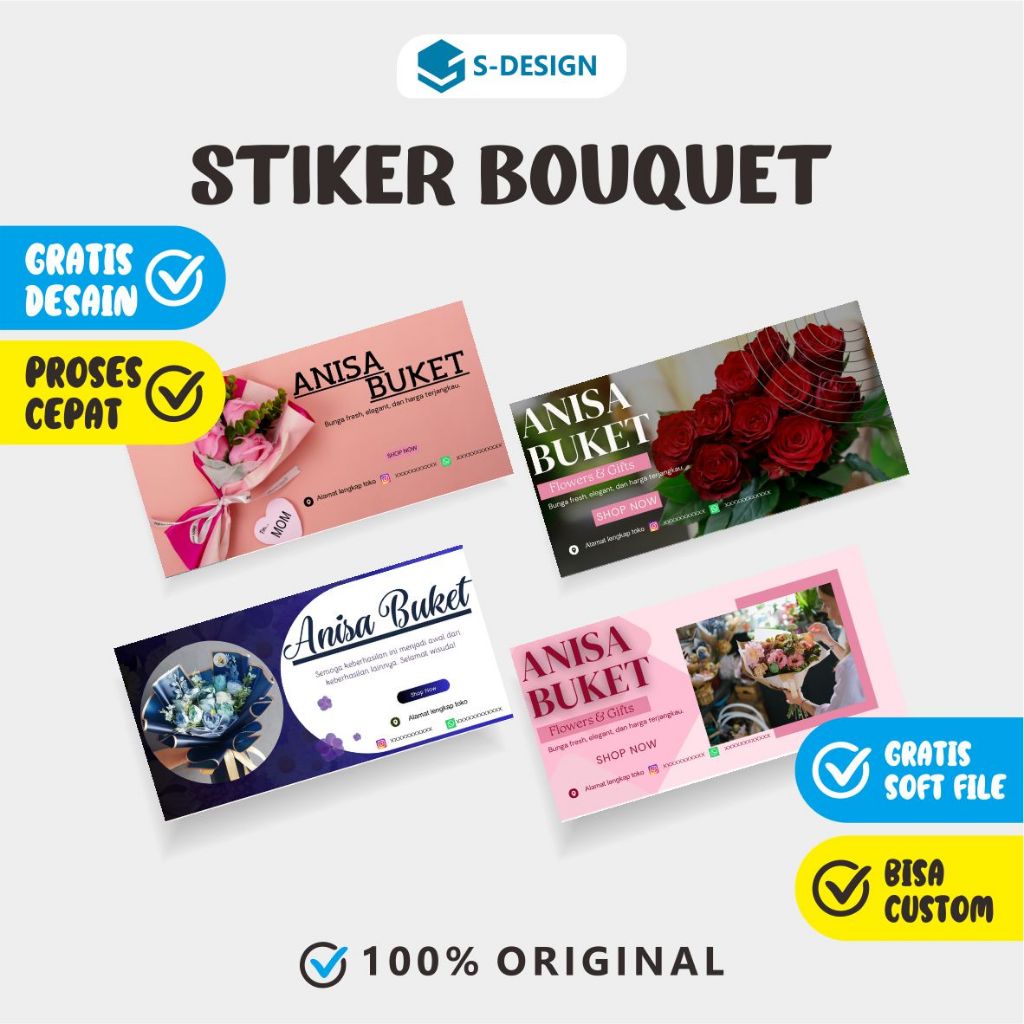 Jual STIKER BUKER / STICKER BUKET / STIKER BOUQKET / STICKER BOUQET ...