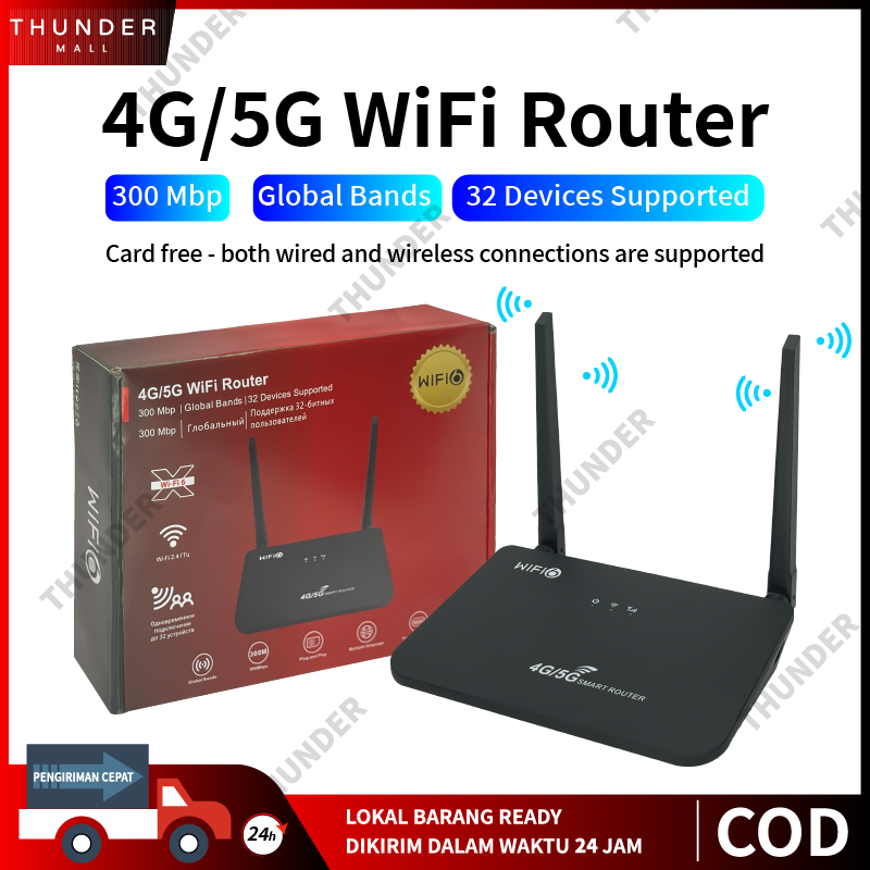 Jual 【Thunder Mall】Router Wifi Modem Wifi 4G/5G 300Mbps UNLOCK Semua ...