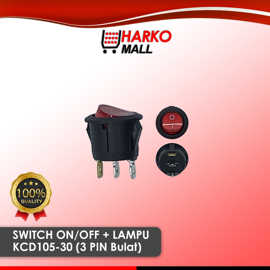 Jual Saklar Switch On Off 3 PIN DC 12V + Lampu (12 Volt) Mobil Motor ...