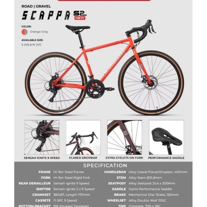 Jual Sepeda gravel touring Genio scappa s2 2024 NEW | Shopee Indonesia