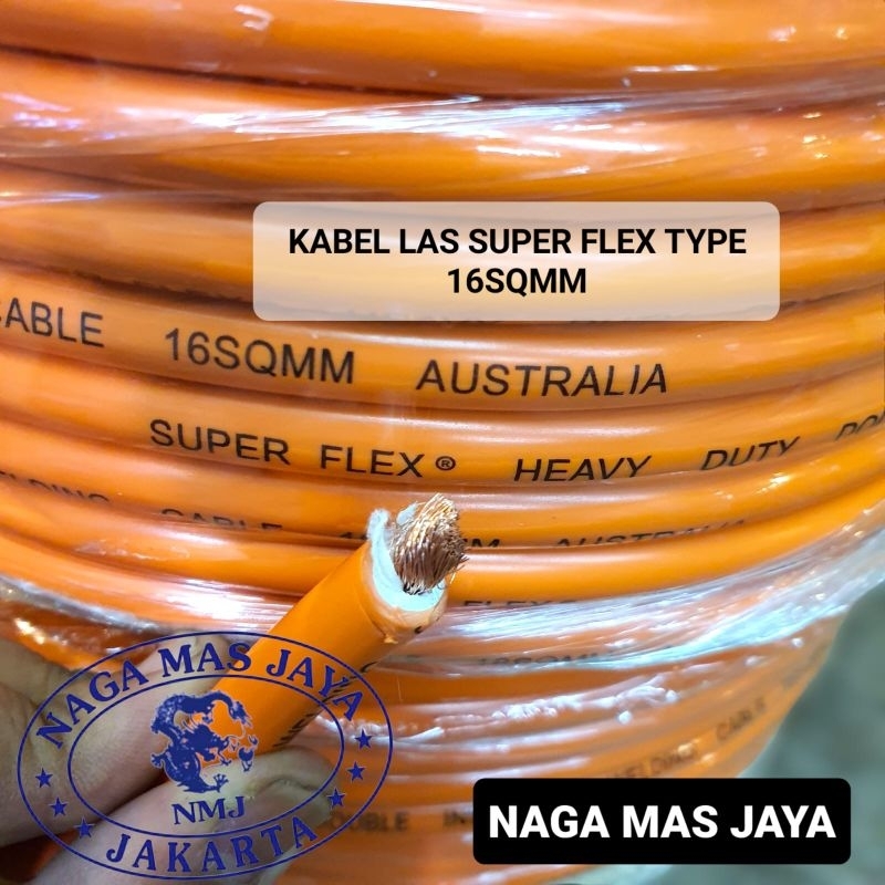 Jual KABEL LAS SUPER FLEX 16MM FULL TEMBAGA / KABEL LAS SUPERFLEX 16MM ...