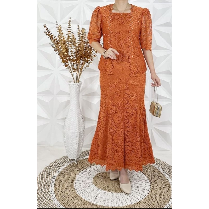 Jual Setelan rok brokat wanita bahan brokat premium ukuran standar dan ...