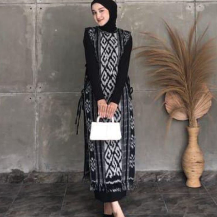 Jual KODE S27C TORA VEST WANITA KAIN TENUN ETNIK PANJANG TANPA LENGAN ...