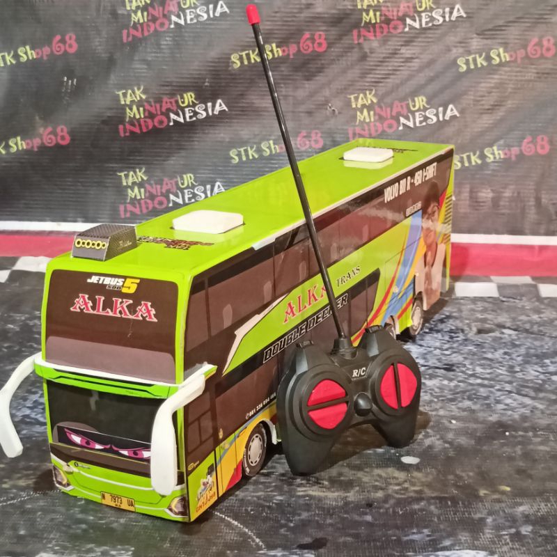 Jual Mainan Bis RC Remote Control SUDAH ADA Lampu Telolet Basuri dan ...