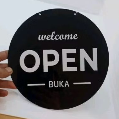 Jual Open Closed Bolak Balik Sign In Acrylik Timbul Bulat, Welcome ...