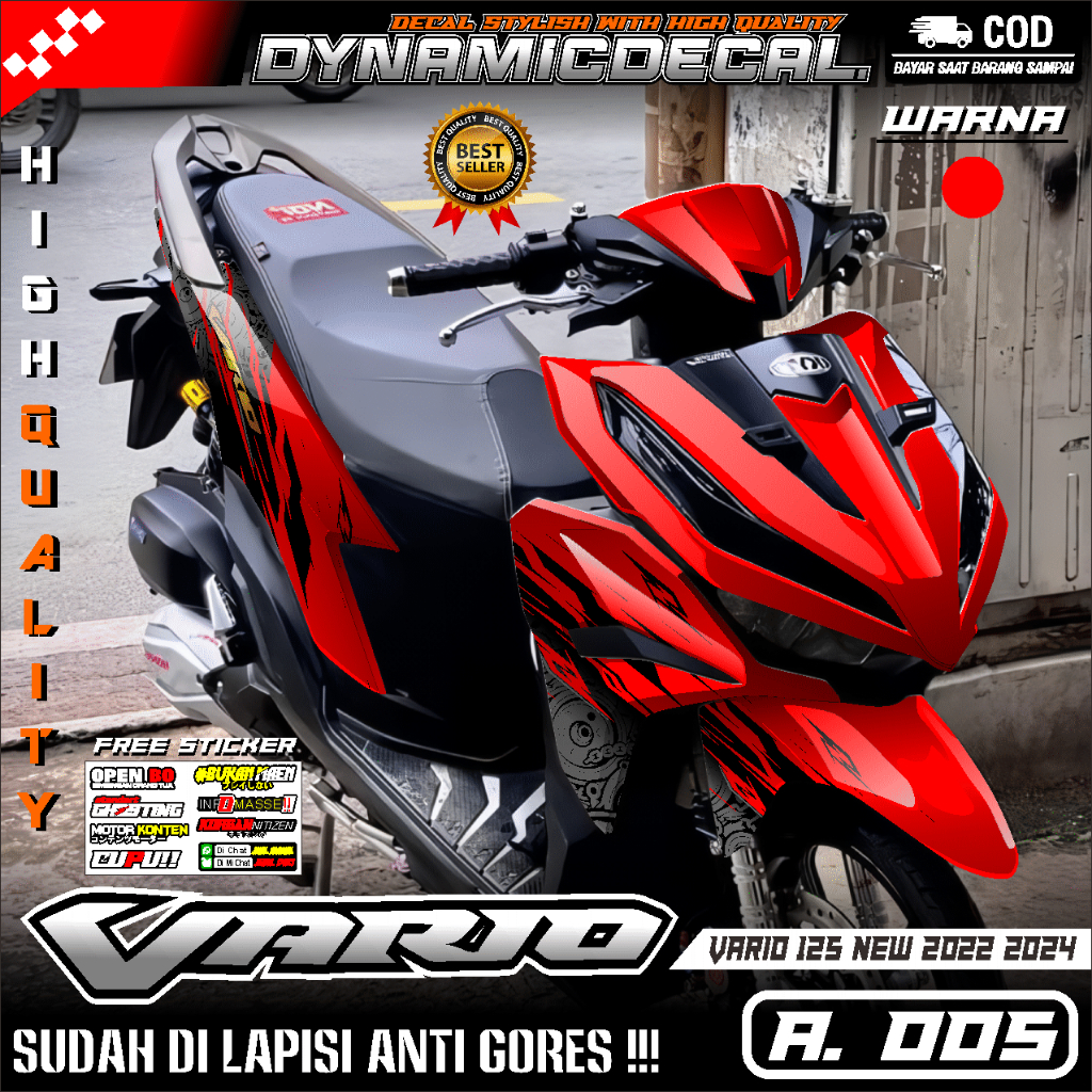 Jual (COD) Decal Sticker Vario 125 New 2023 CBS FULL BODY - Stiker ...