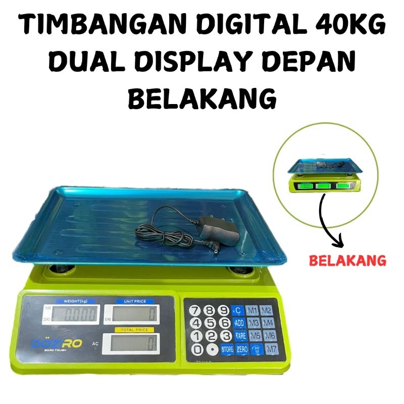 Jual Timbangan Buah / Sayur Digital Double Display 40kg / timbangan ...