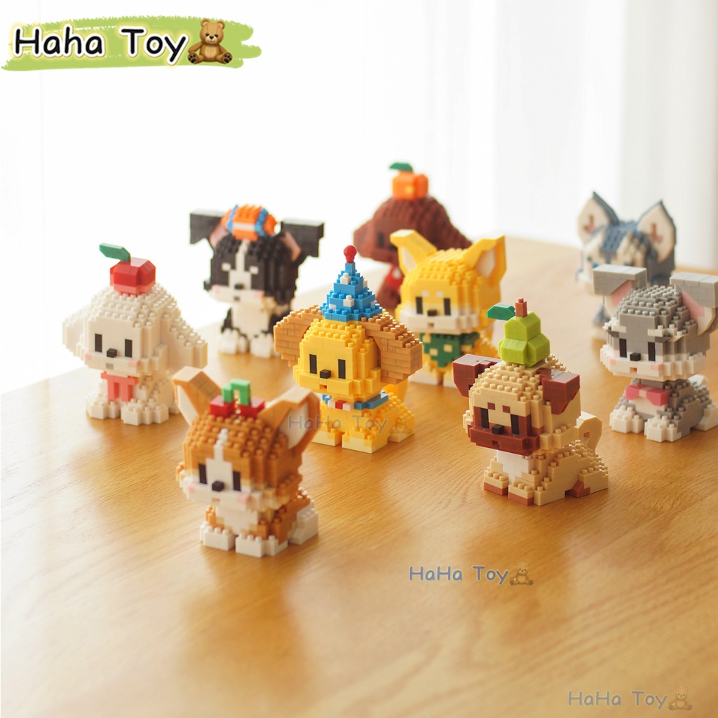 Jual HAHA TOYS Dog Building Bricks 3D Model Anak Anjing DIY Block Susun ...