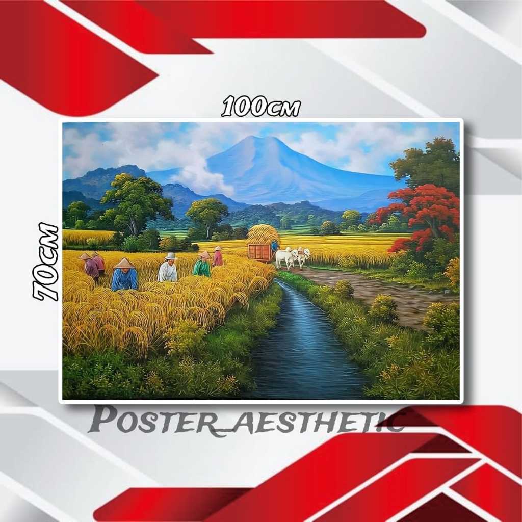 Jual DEKORASI DINDING POSTER JUMBO PEMANDANGAN ALAM SAWAH AESTHETIC ...