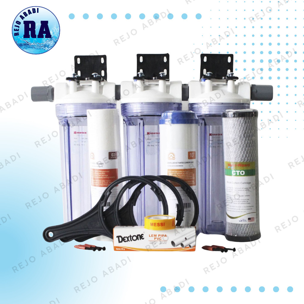 Jual Paket Filter air 10" 3 Tahap / Filter Air PDAM / Filter air Keruh ...