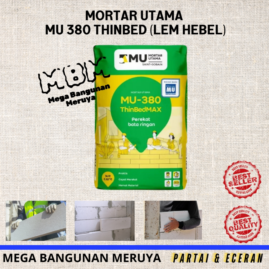 Jual Mortar Utama MU 380 40Kg Lem Hebel | Shopee Indonesia
