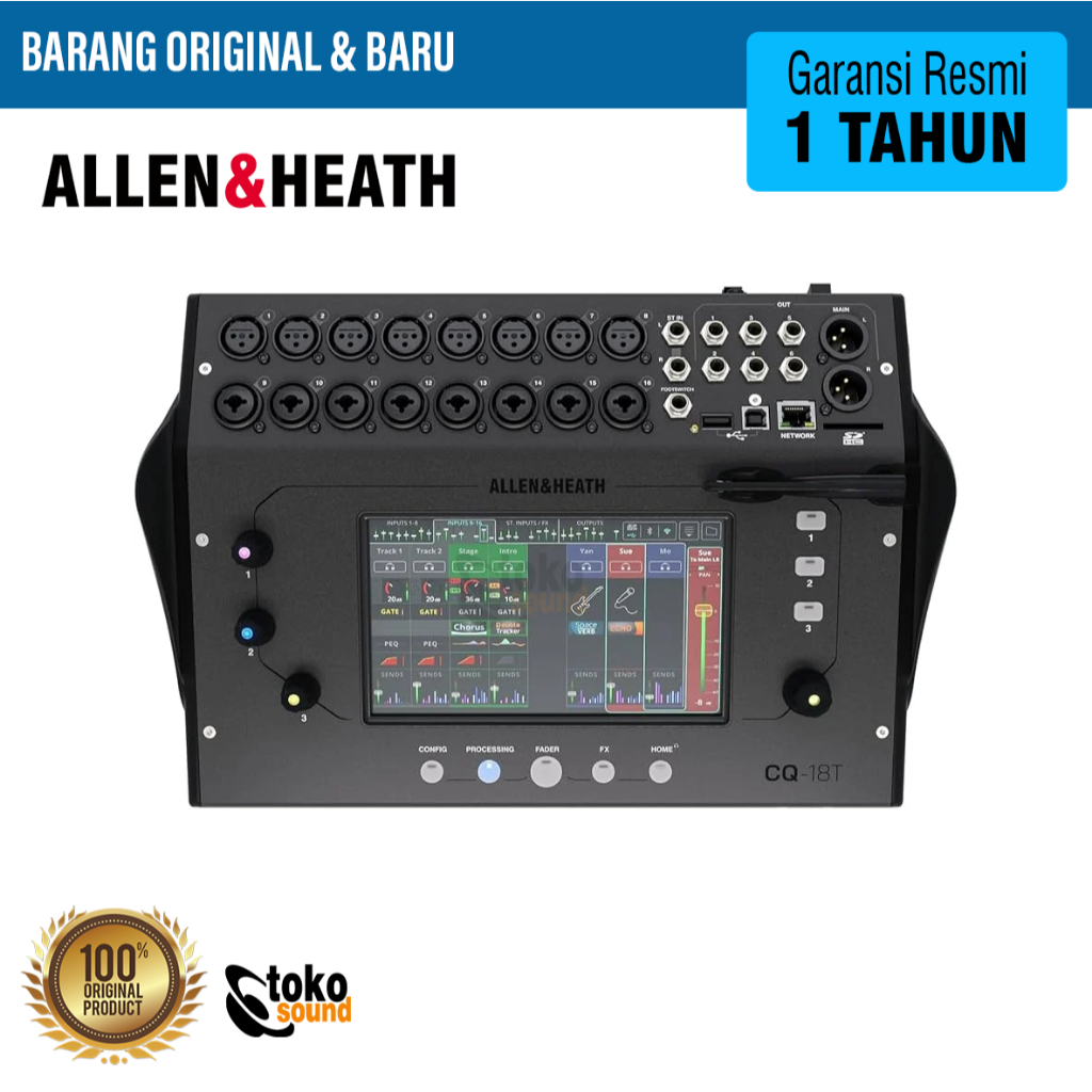 Jual ALLEN & HEATH CQ18T CQ 18T - 16 CHANNEL TOUCHSCREEN DIGITAL MIXER ...