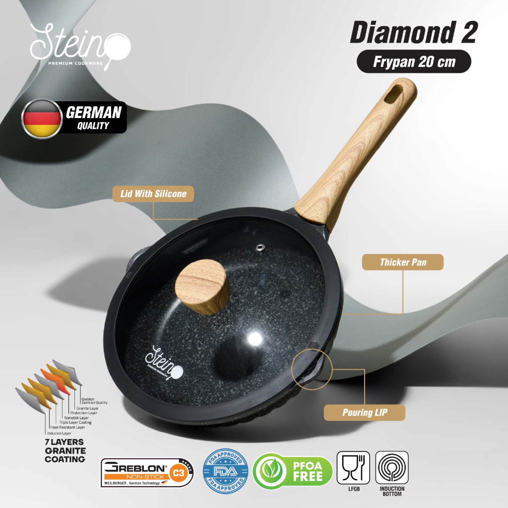 Jual [Free Nylon] Stein Steincookware Diamond Paket Jade (Frypan 20cm ...