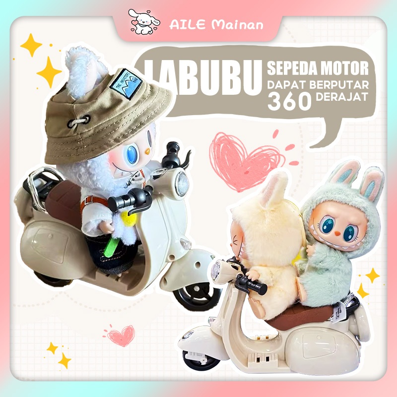 Jual Ready LABUBU POP - MART sepeda motor mainan labubu Otomatis lucu ...