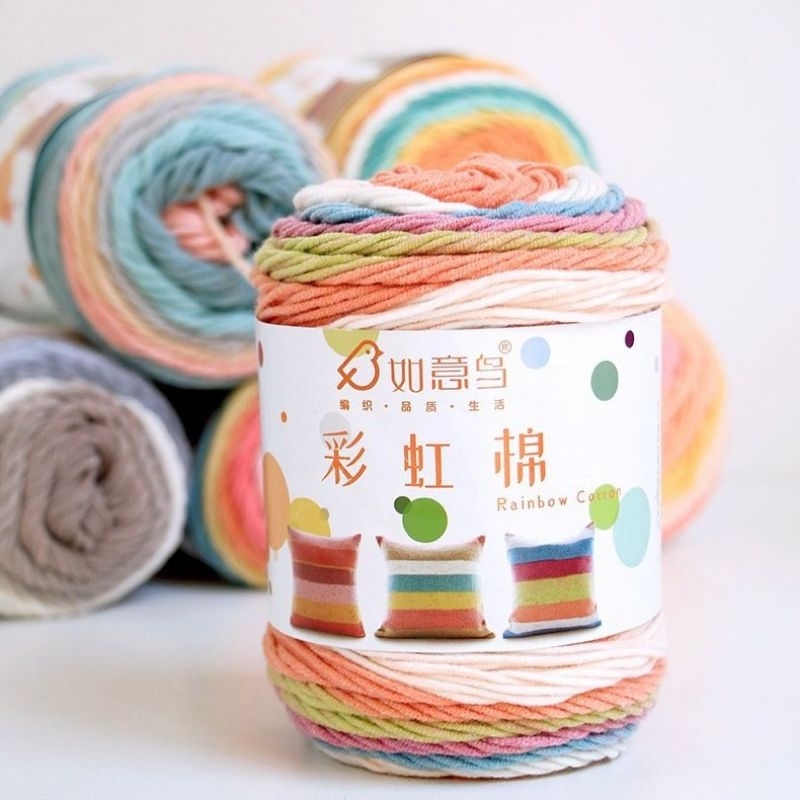 Jual BENANG RAJUT KATUN RAINBOW/ RAINBOW CAKE YARN -RY15 | Shopee Indonesia