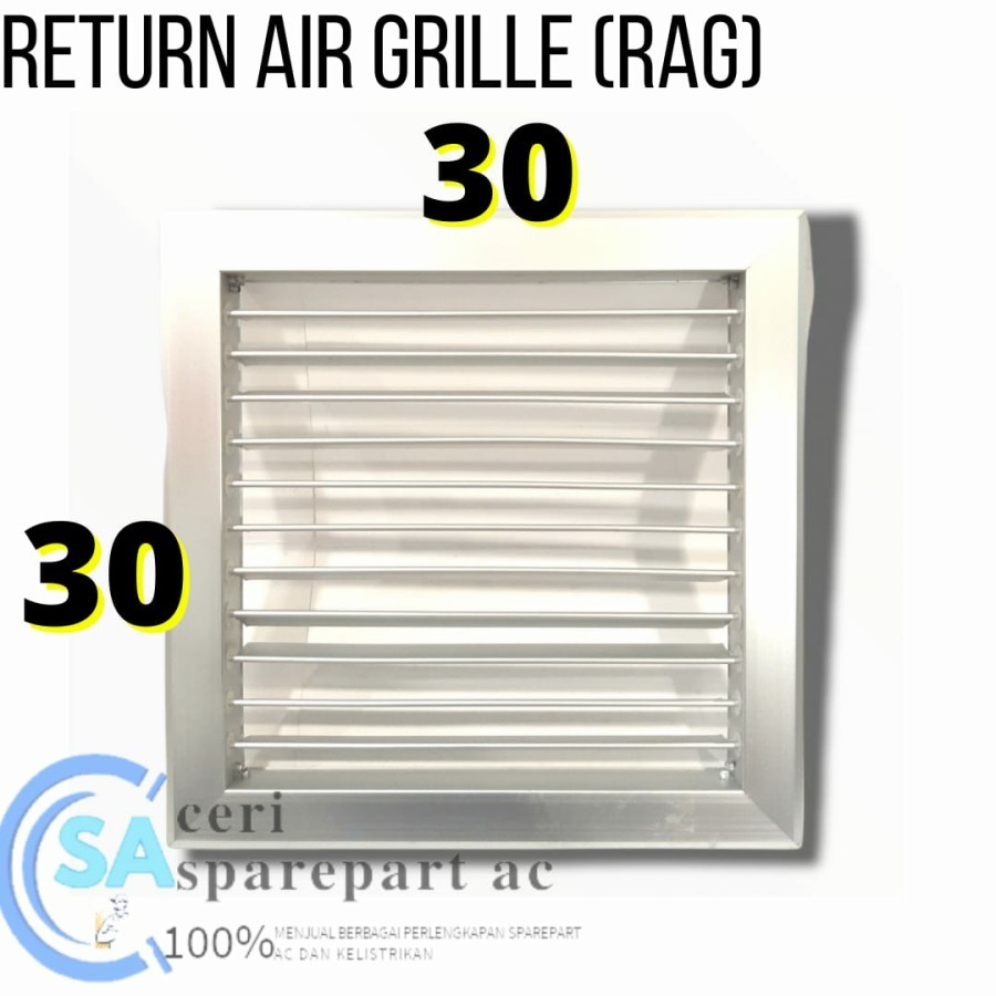 Jual GRILL AC 30 X 30 RETURN AIR GRILLE SIRKULASI UDARA | Shopee Indonesia