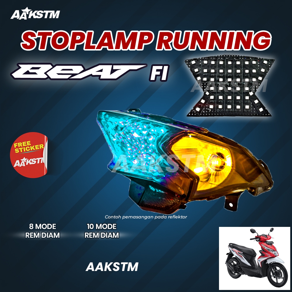 Jual STOPLAMP RUNNING BEAT FI 2013 - 2017 LAMPU REM LED 8 & 10 MODE VARIASI MOTOR AA KASTEM ...