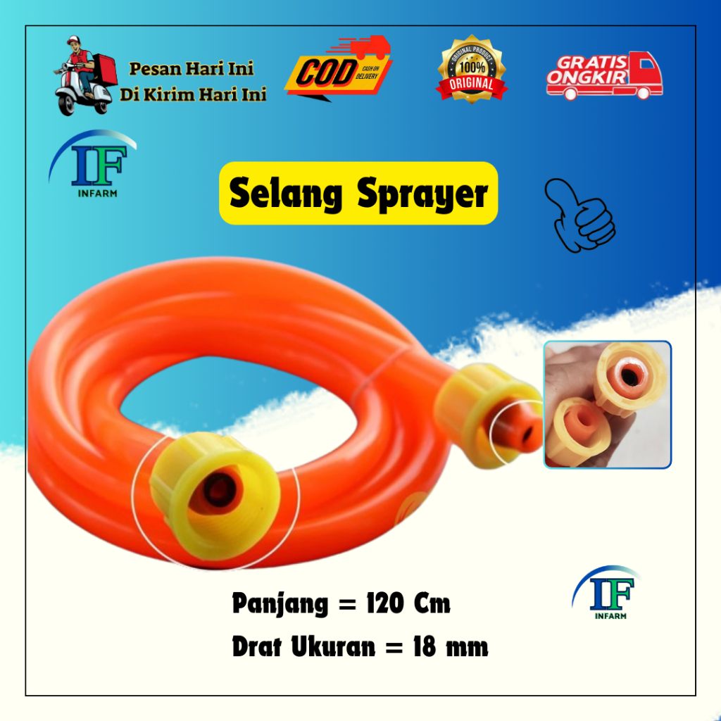 Jual Selang Sprayer Elektrik Manual Semprot Hama Knapsac Warna Orange ...
