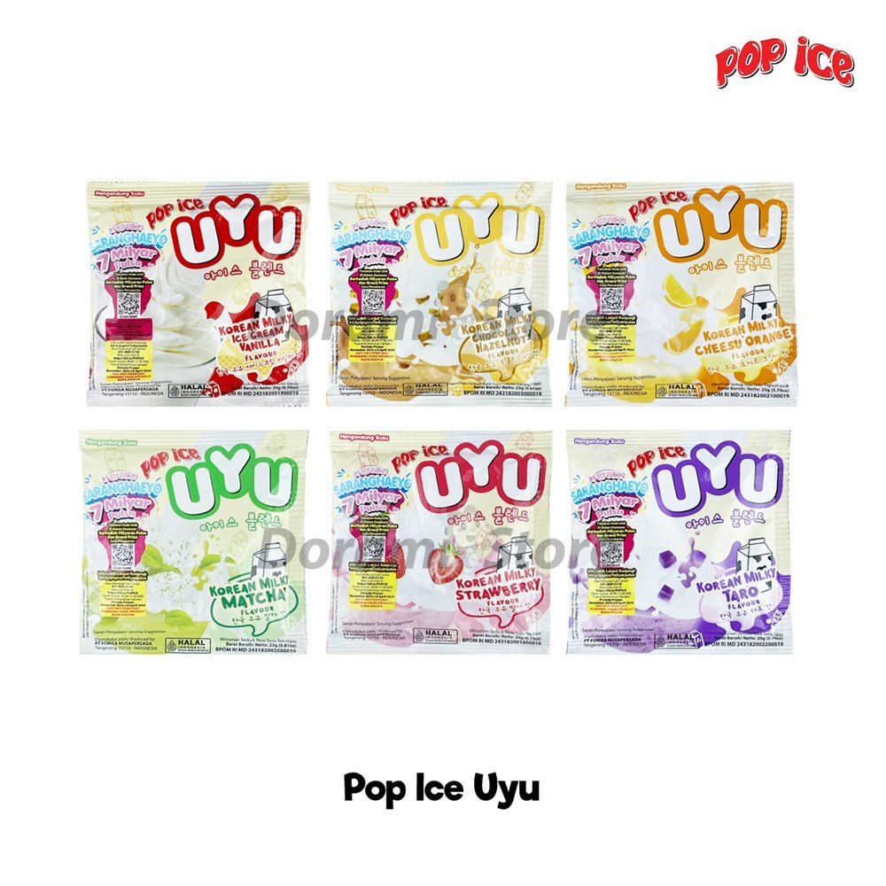 Jual Pop Ice Uyu Korean Milk Shake Powder Isi 10 sachet / Minuman Es ...