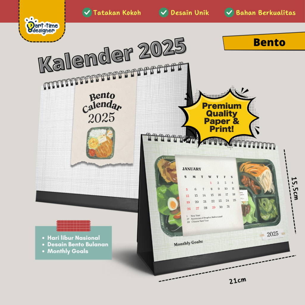 Jual Bento Calendar | Kalender Meja 2025 Tema Bekal Jepang | Shopee ...