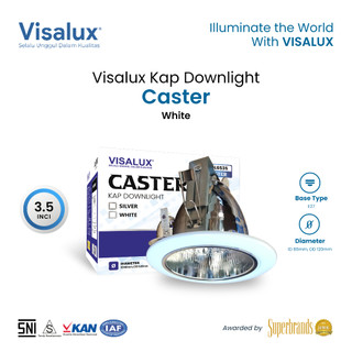 Jual Visalux Kap Lampu Downlight Fitting E27 Caster 3.5 Inch - White ...