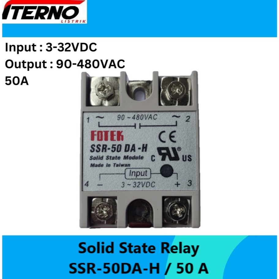 Jual Solid State Relay SSR-50DA-H Fotek SSR50DAH 50A | Shopee Indonesia