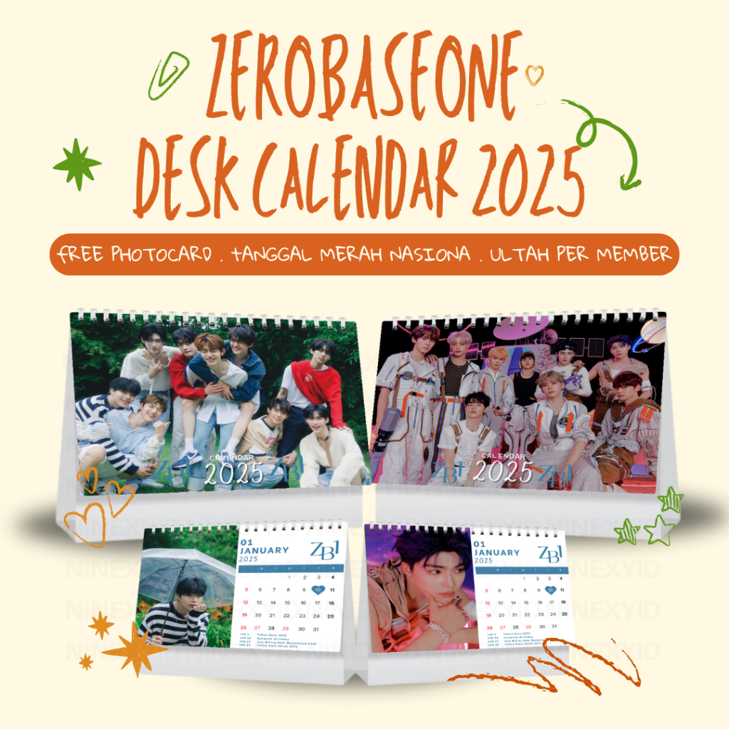 Jual Zerobaseone Kalender meja 2025 / Kalender 2025 / ZB1 Calendar 2025 kpop bts enhypen ...