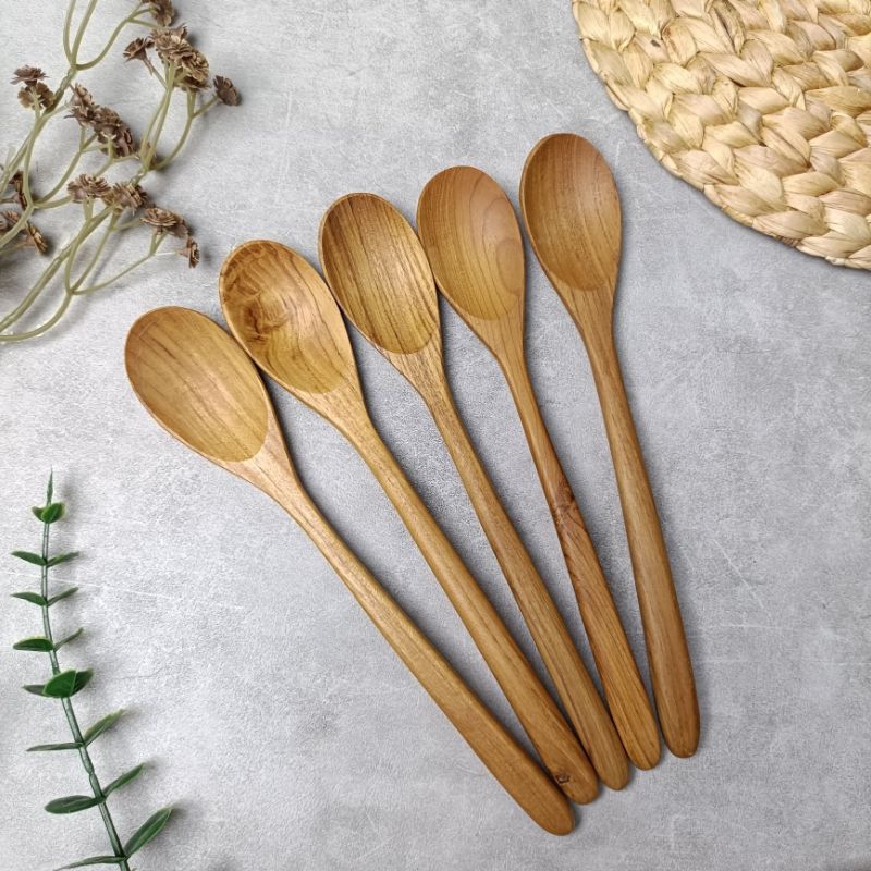 Jual sendok kayu jati , sendok makan sendok 24 cm Foodgrade (harga per ...