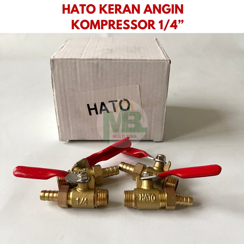 Jual HATO Stop Kran 1/4” Kran Keran Kompressor Angin Kuningan / Kran ...