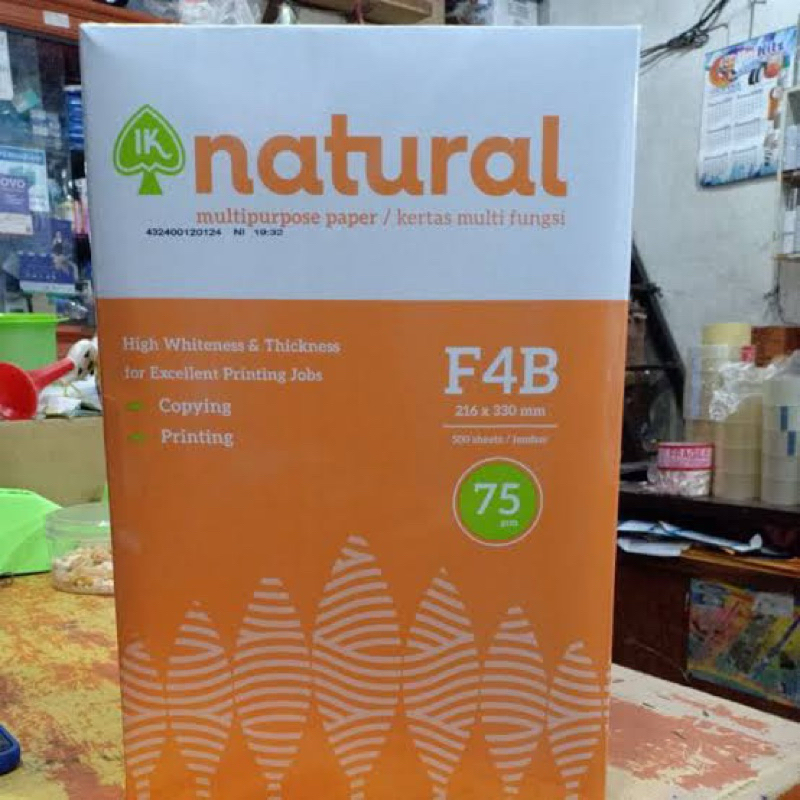 Jual kertas F4 Natural/ kertas natural / kertas Print 1 rim | Shopee Indonesia