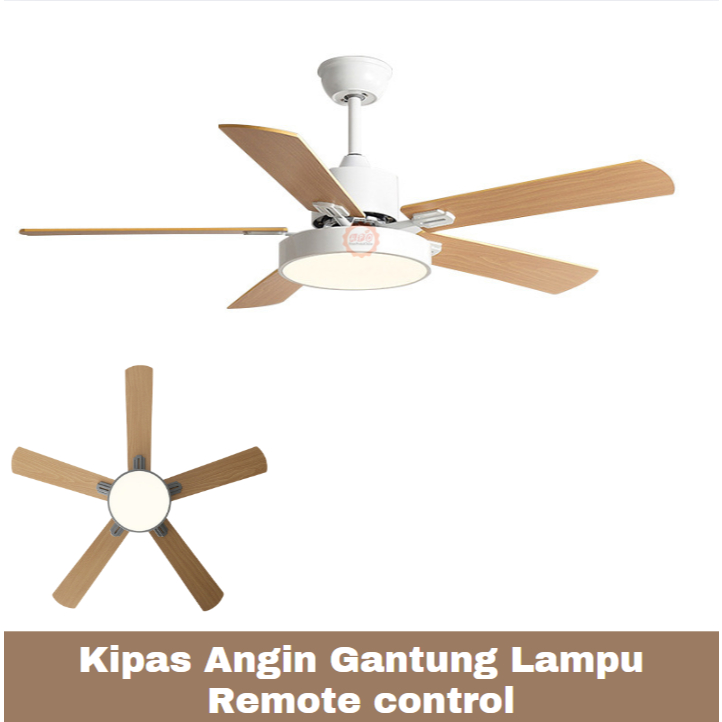 Jual Kipas Angin Gantung Lampu Tri Color 52 Inch with Remote Control ...
