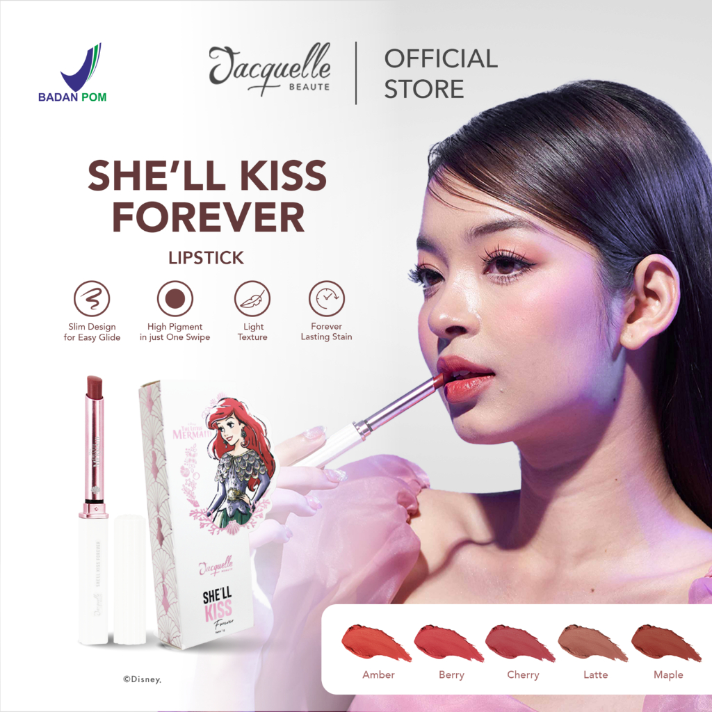 Jual Jacquelle She'll Kiss Creamy Lip Matte - Disney Princess Ariel ...