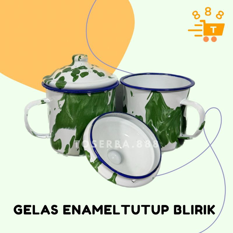 Jual Gelas Tutup Enamel Burik Blirik Enamel Jadul Mug Tutup Seng Hijau ...