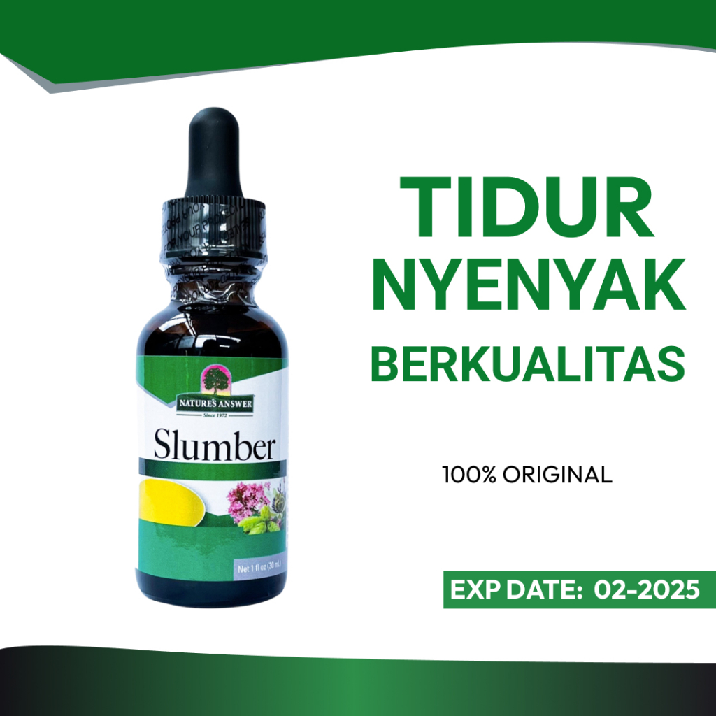 Jual Suplemen Vitamin Natures Answer Slumber 30ml - Herbal Sulit Tidur ...