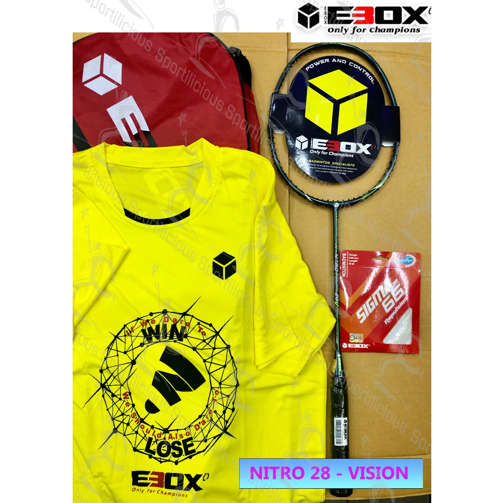 Jual RAKET BULUTANGKIS EBOX NITRO 28 (Tarikan 30 lbs) Free Senar dan ...