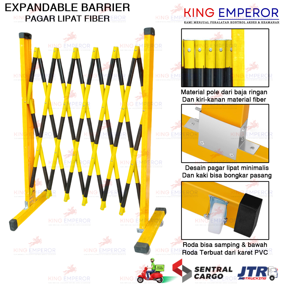 Jual Expandable Barrier Road Barricade Fiber / Pagar Lipat Penghalang ...