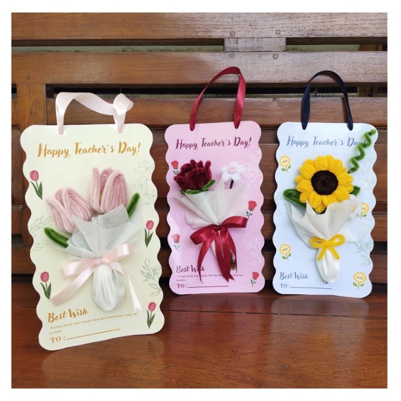 Jual (Bisa Request Tulisan) Single Flower Handle | Gift Bunga Gantung ...