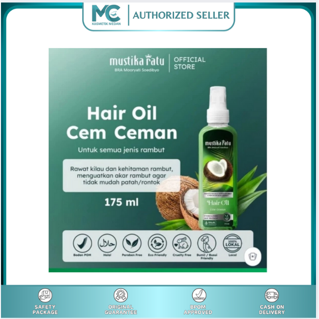 Jual (BPOM ORIGINAL)-MUSTIKA RATU HAIR OIL CEM CEMAN 175ML | Shopee ...