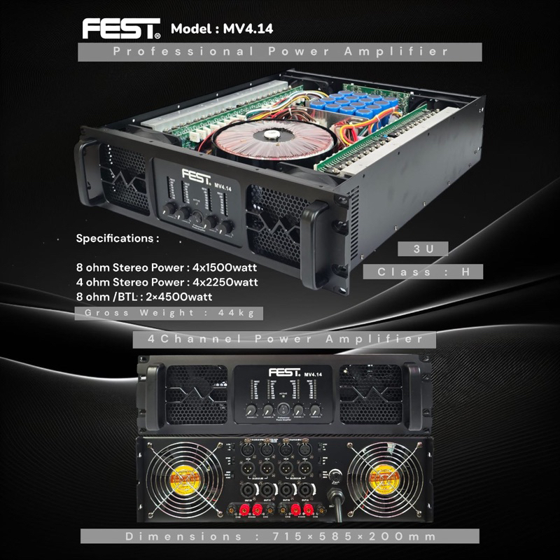 Jual Power Fest MV4.14 Amplifier 4 Channel Fest MV 4.14 Class H | Shopee Indonesia