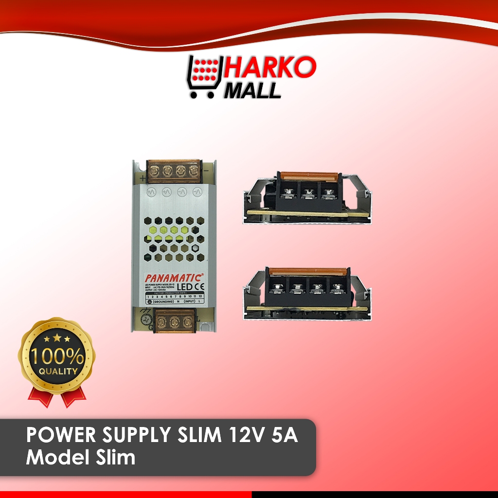 Jual Trafo Power Supply Slim Adaptor 12V 5A 60 Watt Travo untuk LED ...