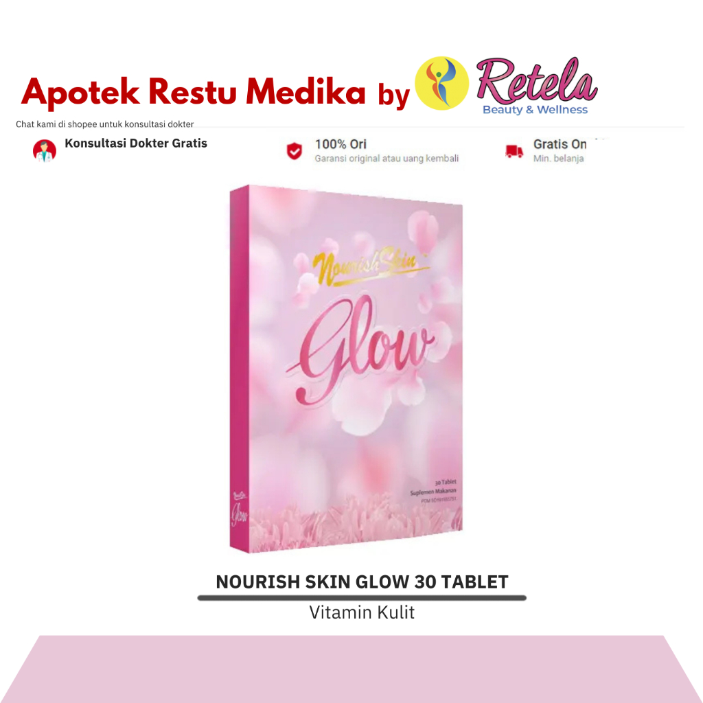 Jual NOURISH SKIN GLOW 30 TABLET / VITAMIN KULIT | Shopee Indonesia