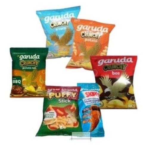 Jual Snack Garuda Potato Net Puffy Crunchy O"Corn Bee Puff Stick Skipy ...