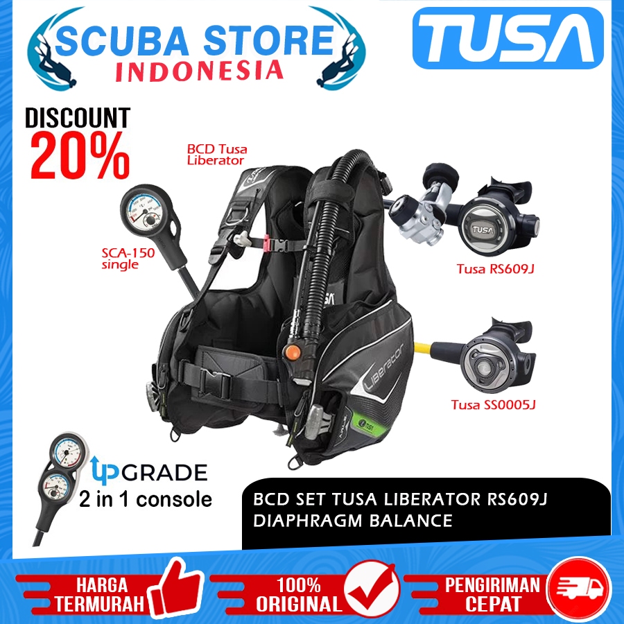 Jual Paket BCD Set Package Tusa Liberator Regulator RS1104J Diaphragm Octopus SS-0007 Console ...