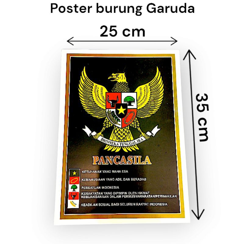 Jual poster lambang garuda pancasila ukuran 35 cm x 25 cm | Shopee ...
