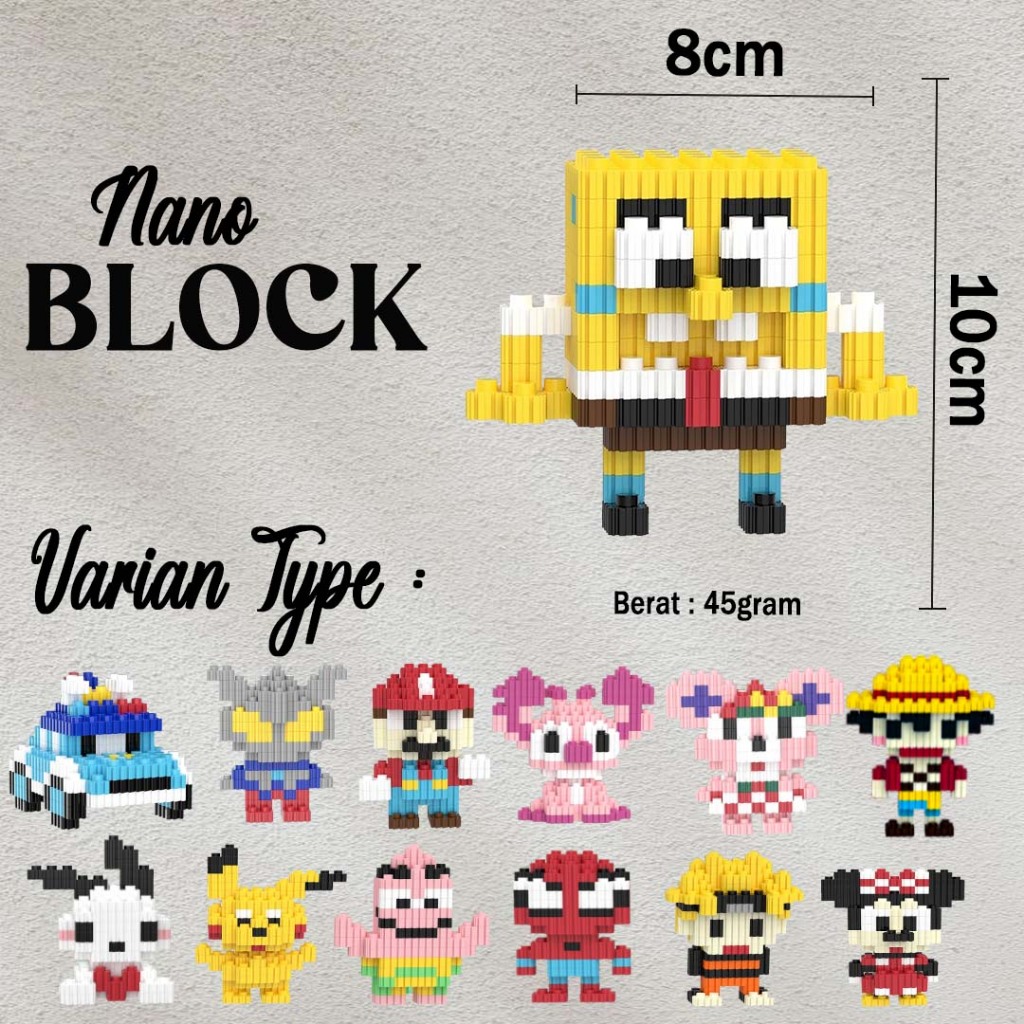 Jual NANO BLOCK KARAKTER / MAINAN MINI BRICK KARAKTER / CUTE AESTHETIC ...