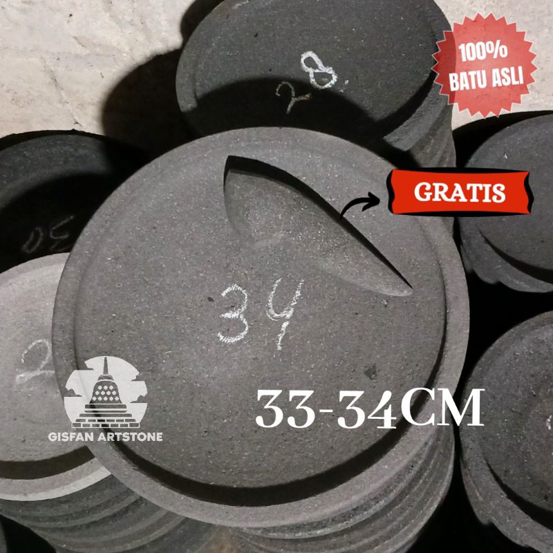 Jual Cobe layah lemper 33-34cm batu asli andesit merapi | Shopee Indonesia