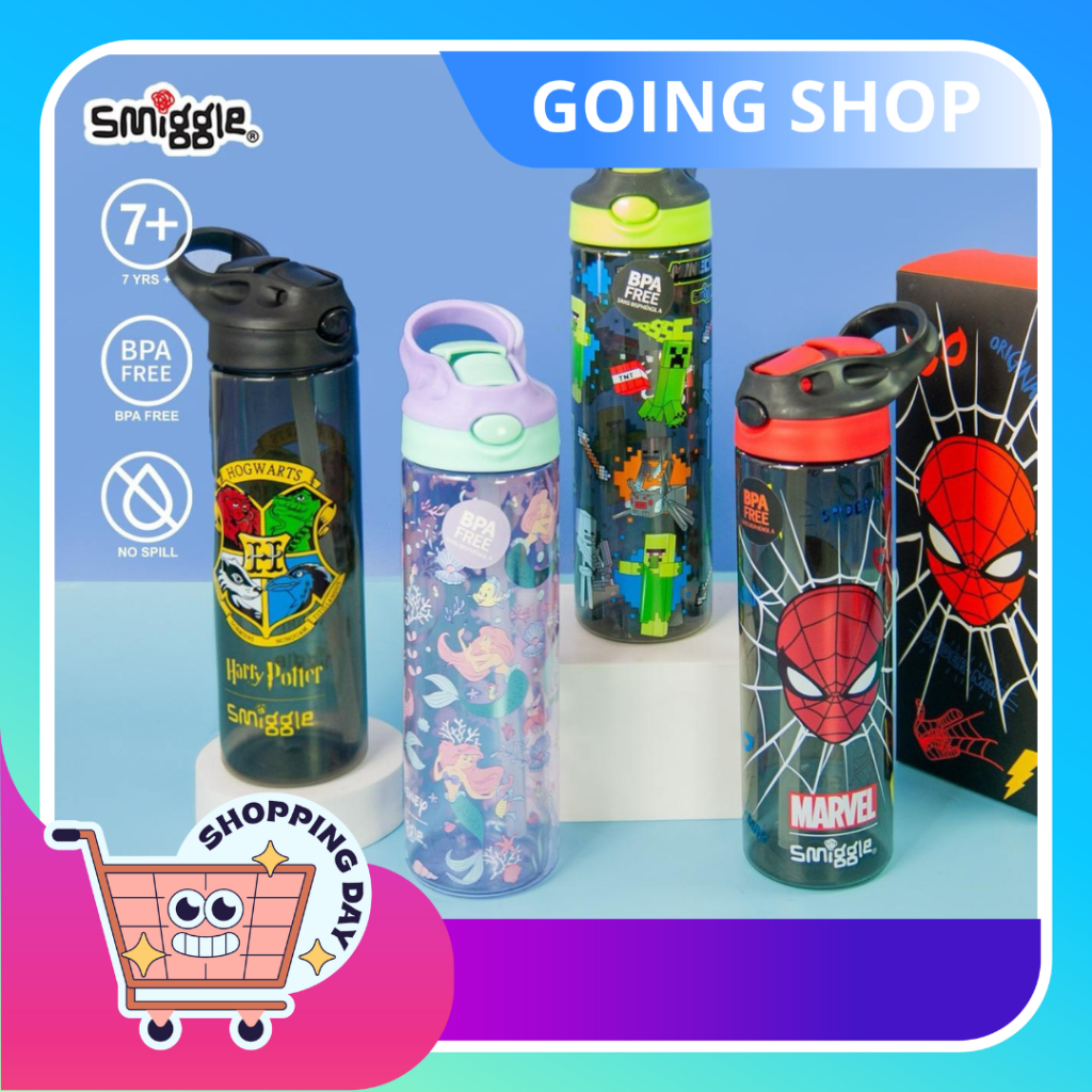 Jual [ GS ] Smiggle Junior Botol Air Minum Anak Sedotan Silicon 630ML ...